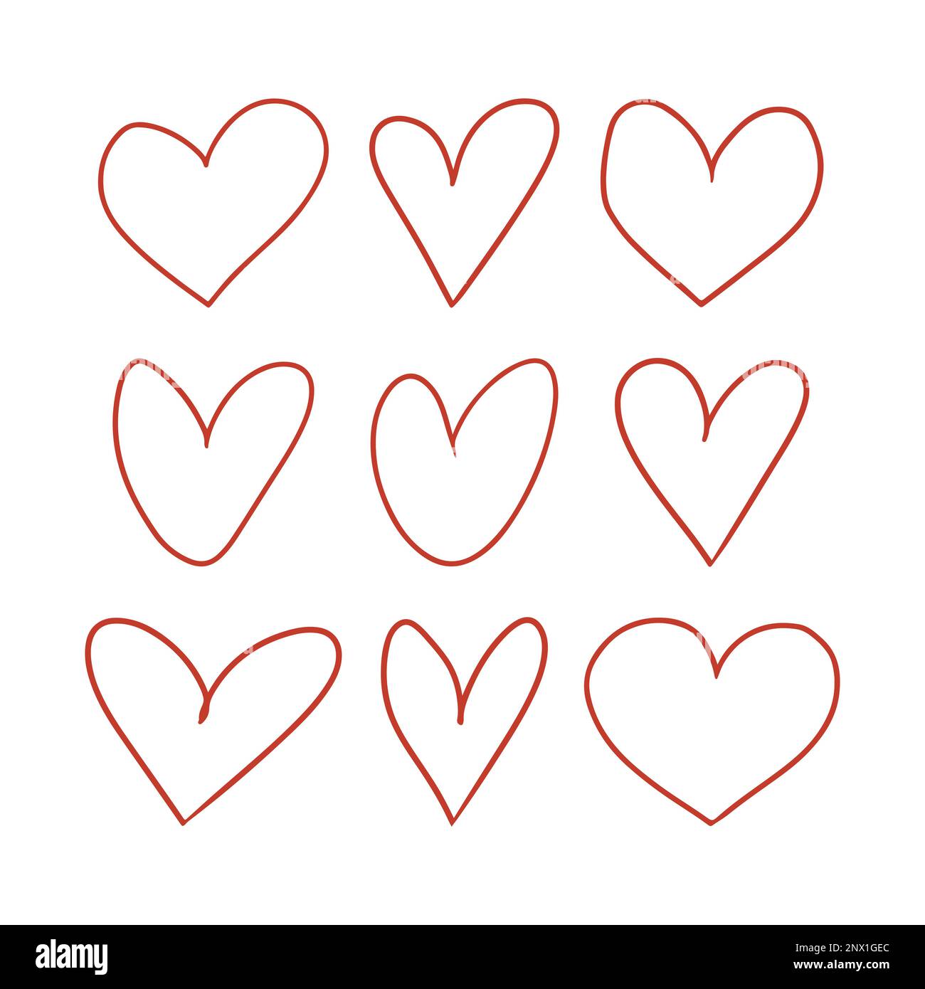 Red hand drawing hearts. Vector ESP10 illustration Stock Vector Image ...