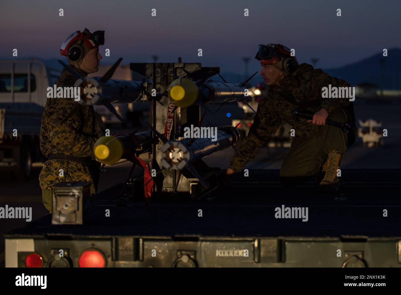 U.S. Marine Corps Cpl. Duvan Adams, right, and Lance Cpl. Logan Stone ...