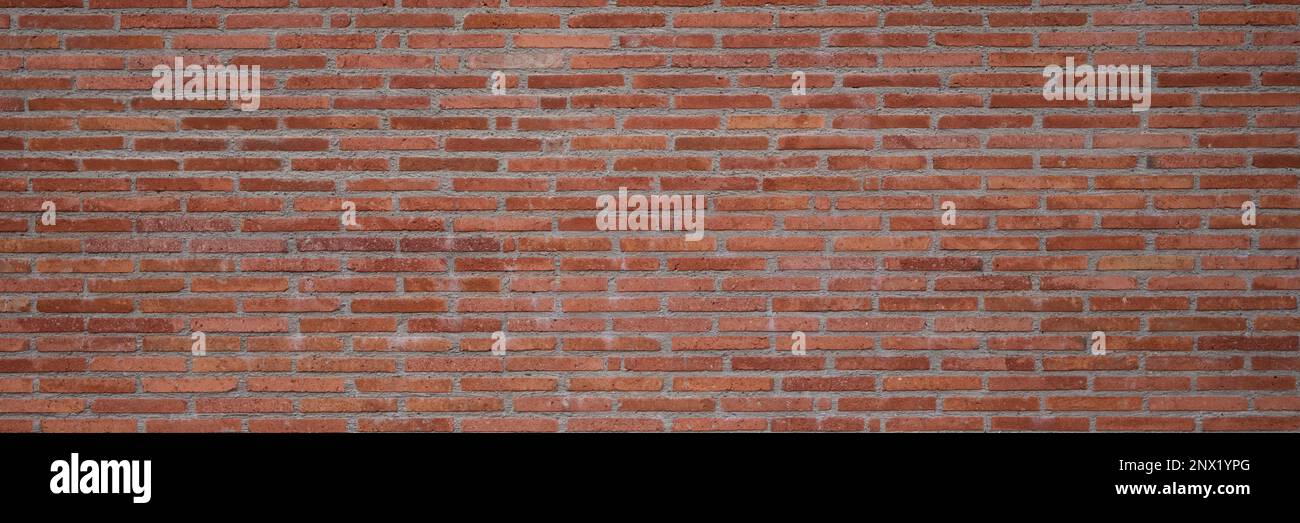 Texture of the wall of thin long red bricks Stock Photo - Alamy