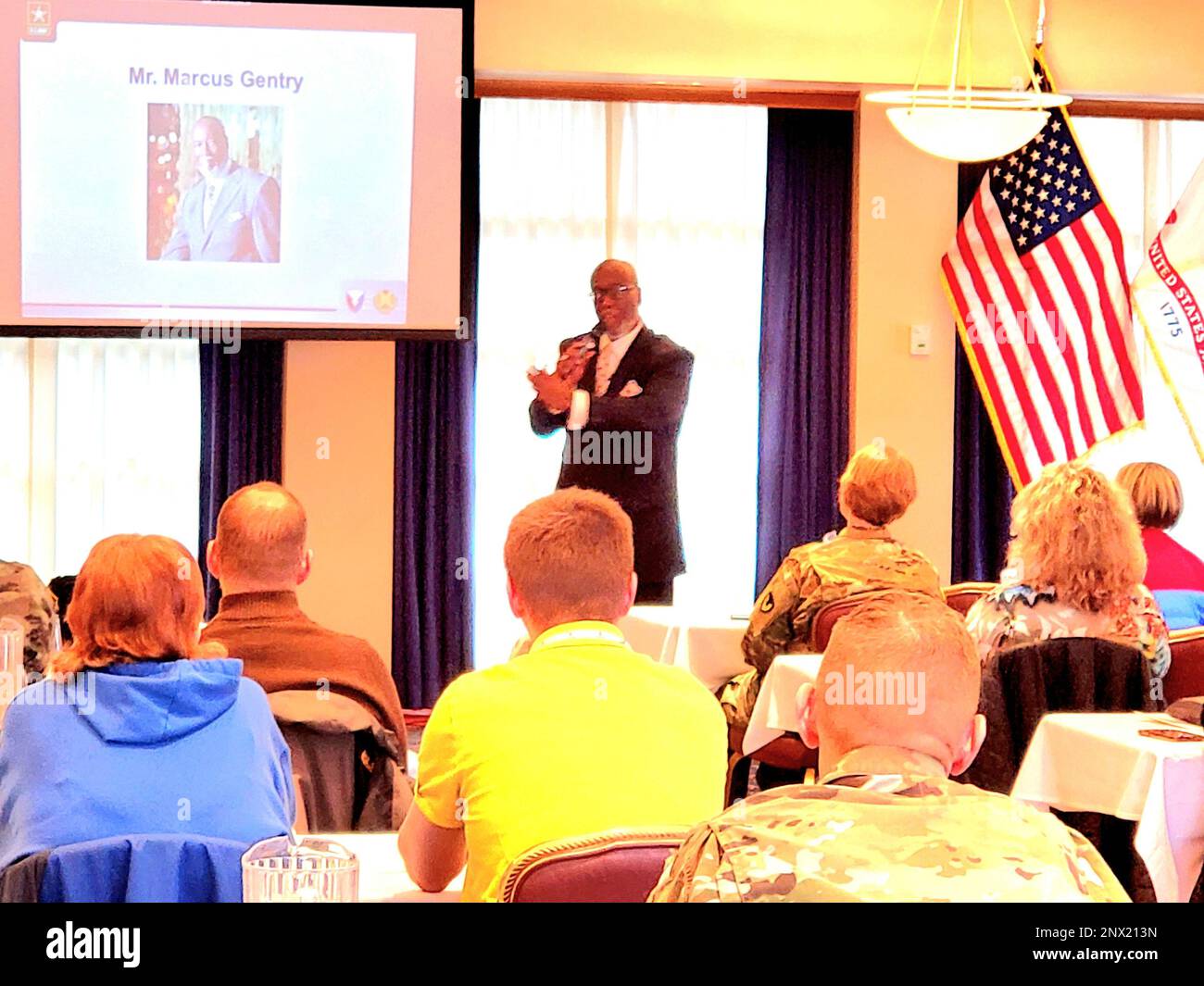 Guest speaker Marcus Gentry gives his presentation about Martin Luther ...