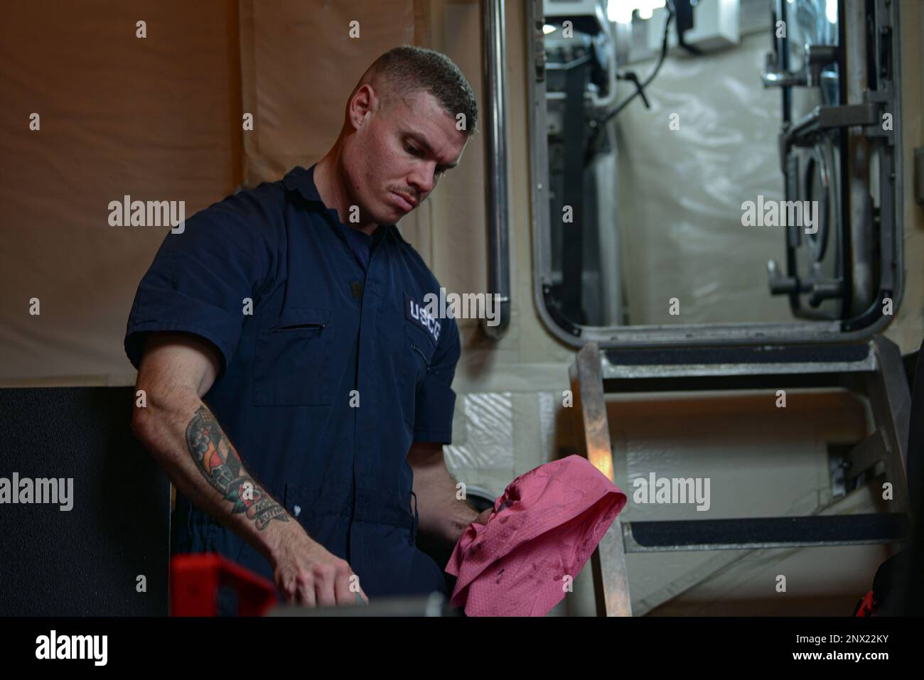 Petty Officer 3rd Class Daniel Mcaferty, a machinery technician at ...