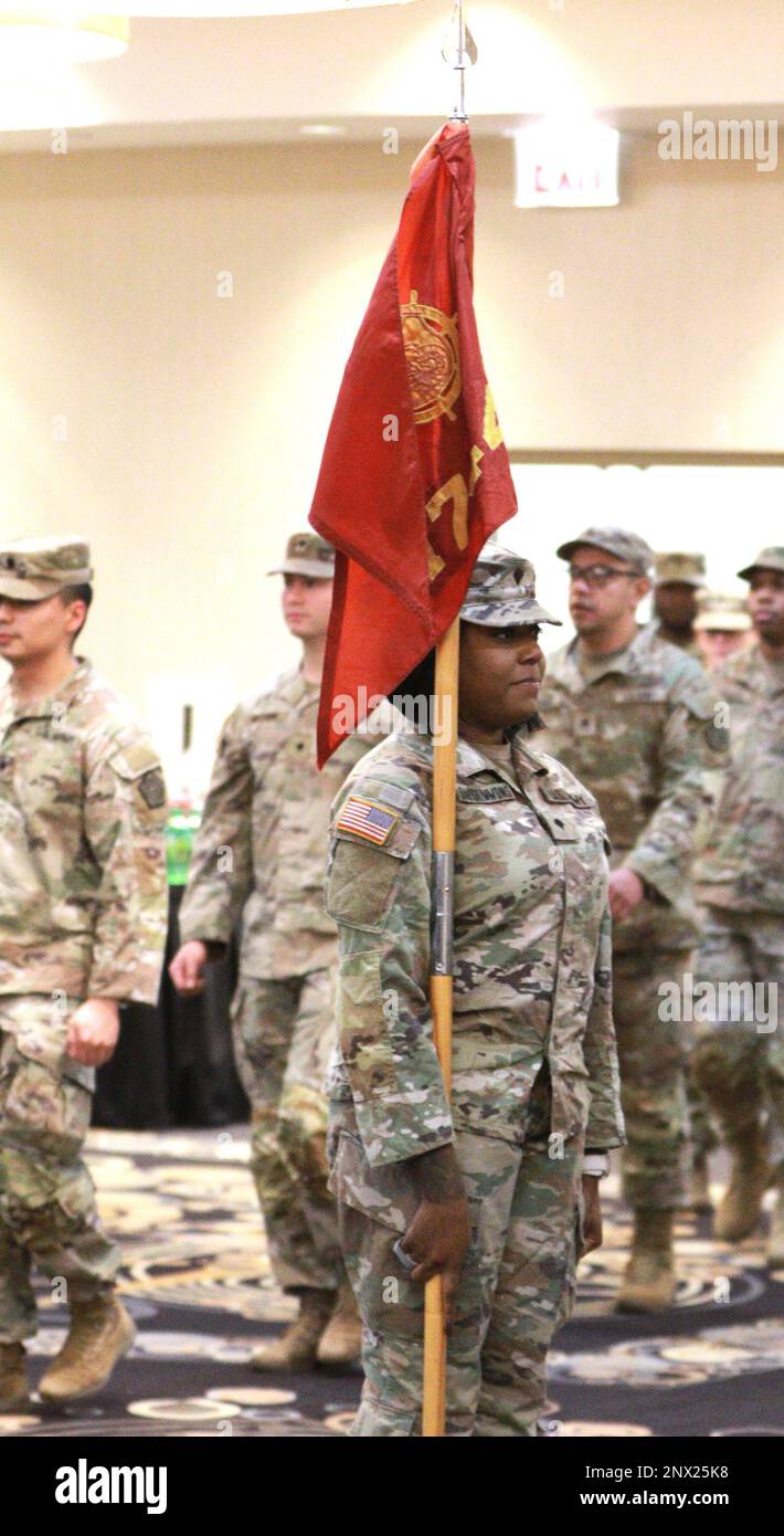 Spc. Kennedi Davis-Kimmons served as the guidon bearer during the ...