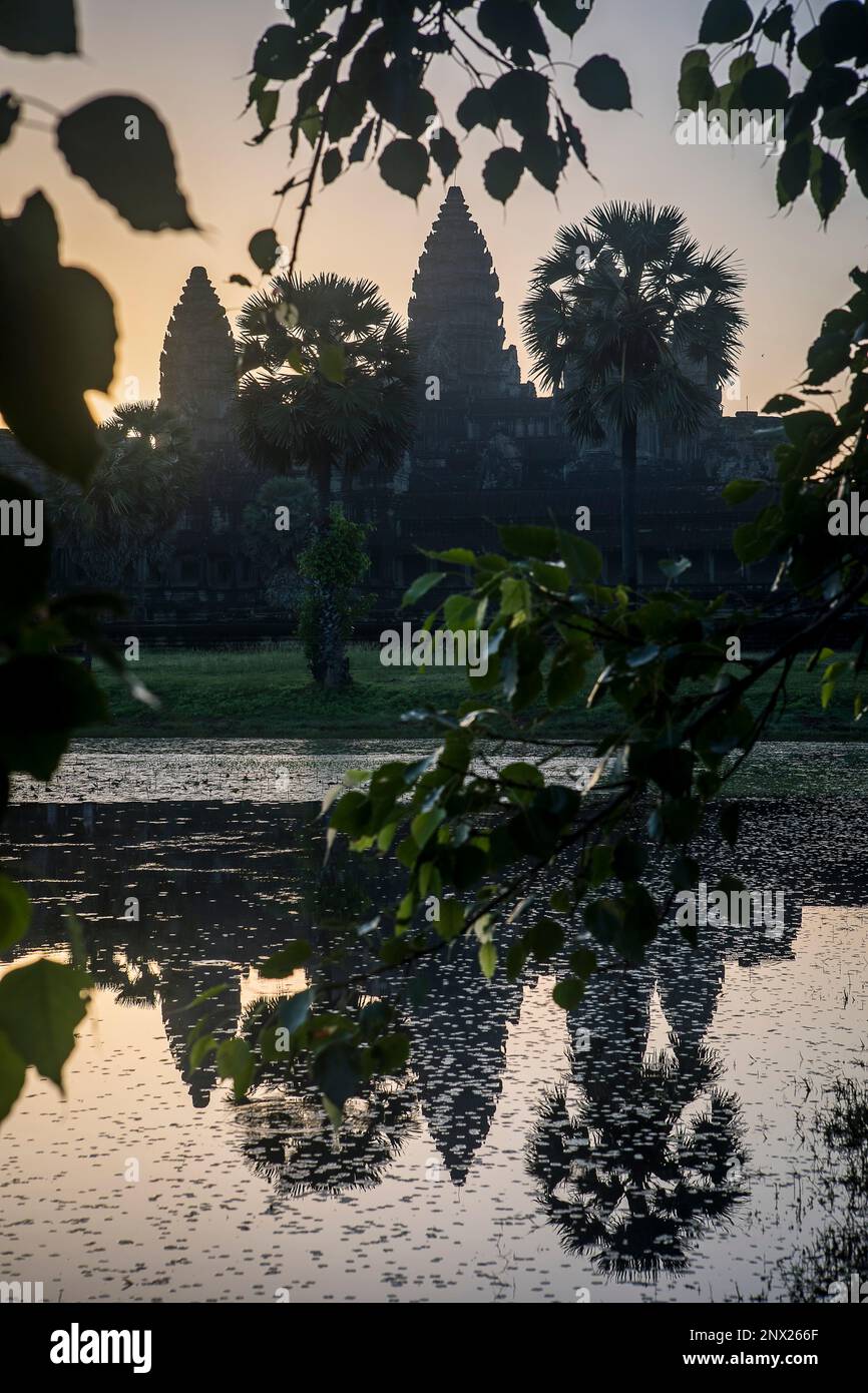 Cambodian temple angkor wat overview hi-res stock photography and ...