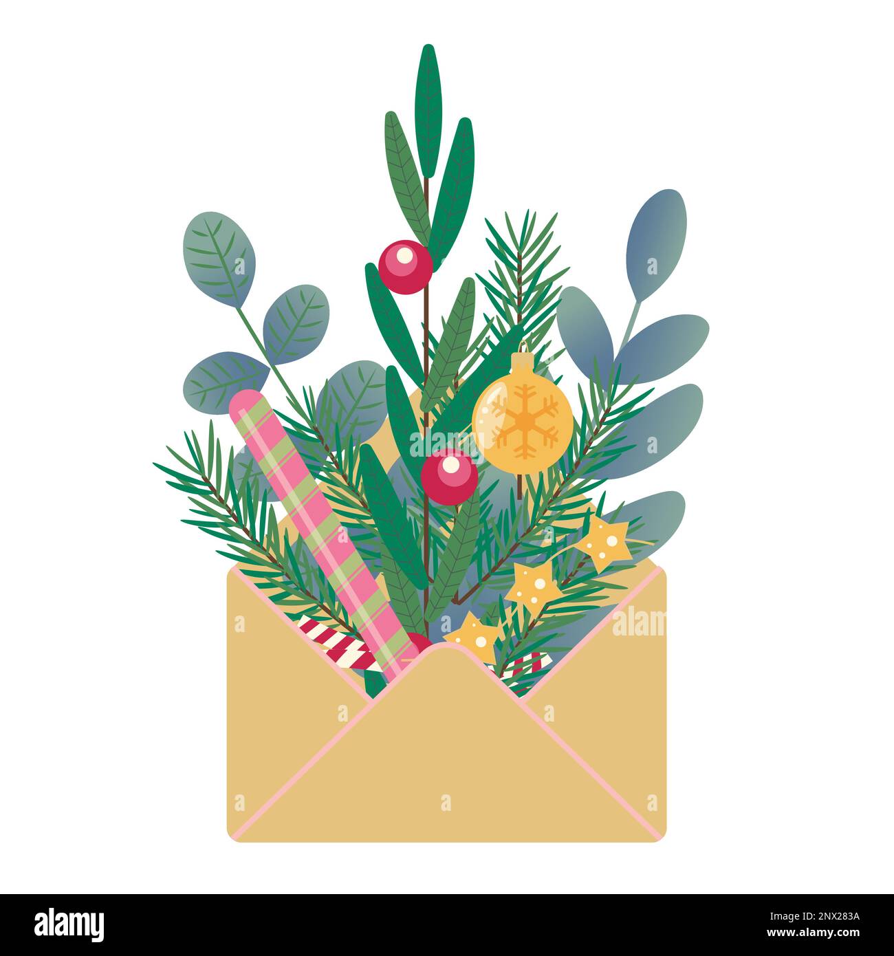 Christmas card, letters to santa claus. Vector illustration Stock ...