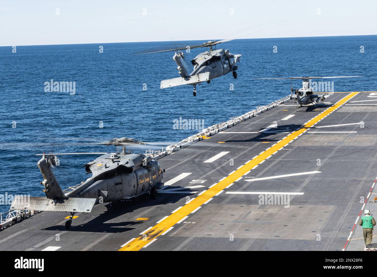 A U.S. Navy MH-60S Seahawk, assigned to Helicopter Sea Combat Squadron ...