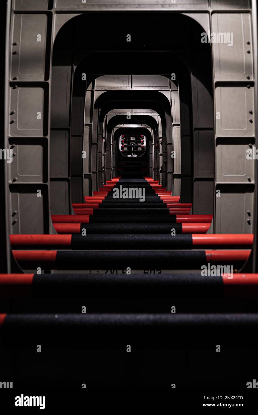 The C-17 Globemaster III’s T-tail access ladder is revealed during a ...