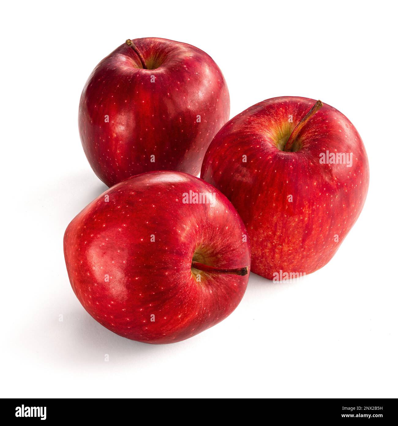 Three Red Delicious Apples Isolated on A White Background Stock Photo ...