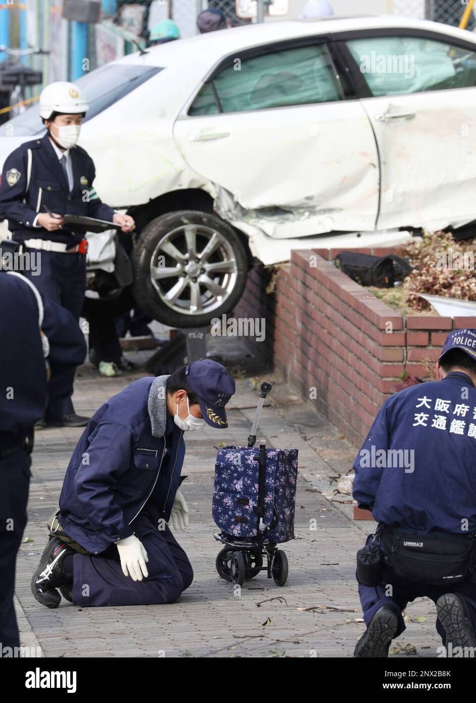 A car crashes into IkunoAiwa Hospital in Osaka on March 1, 2023. 2 ...