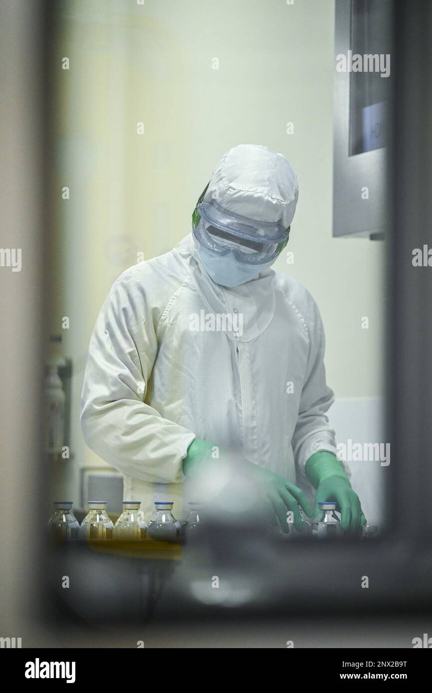 Illustration picture shows the production laboratory of the Takeda ...