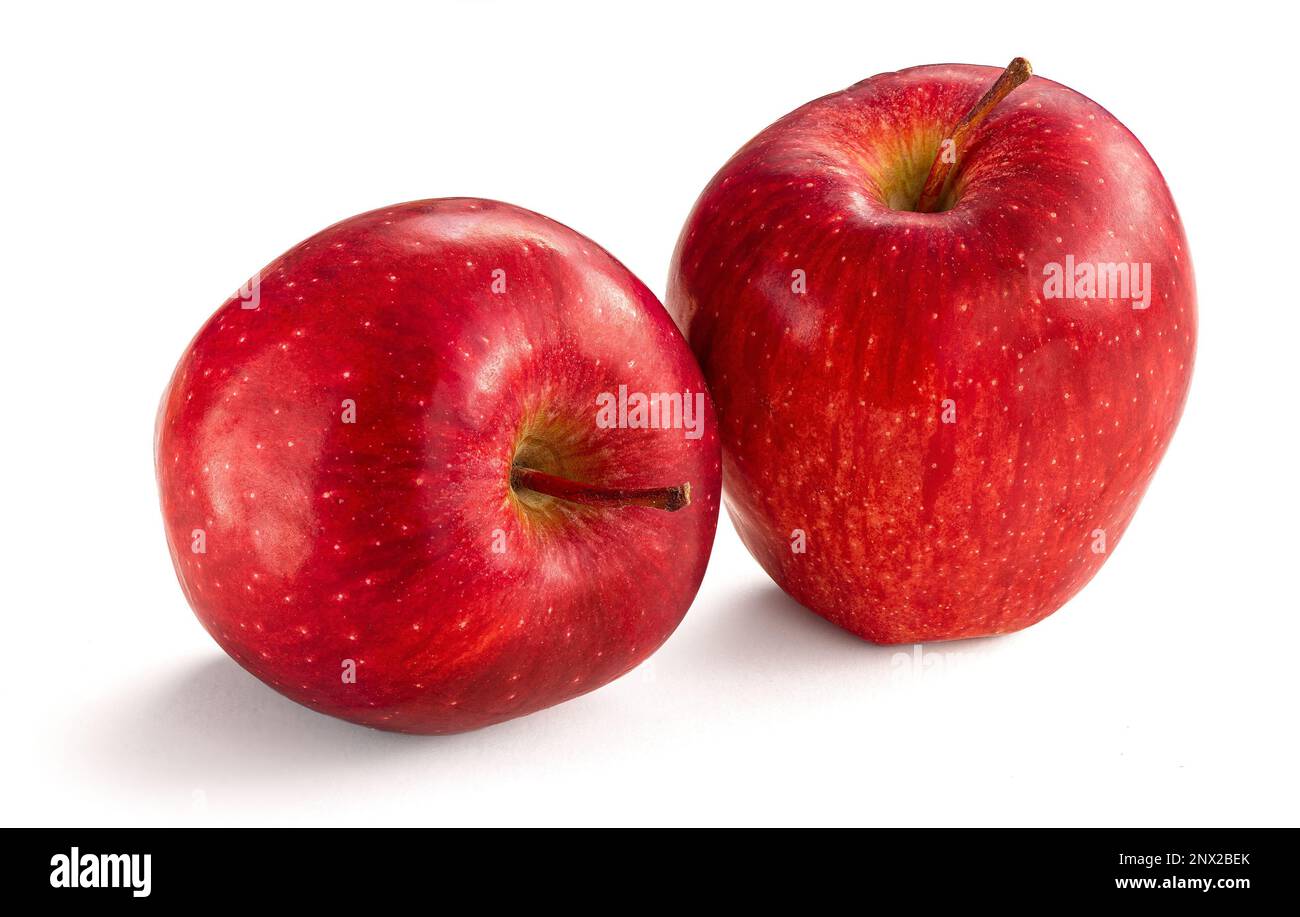 Two Ripe Red Delicious Apples Isolated on A White Background Stock ...