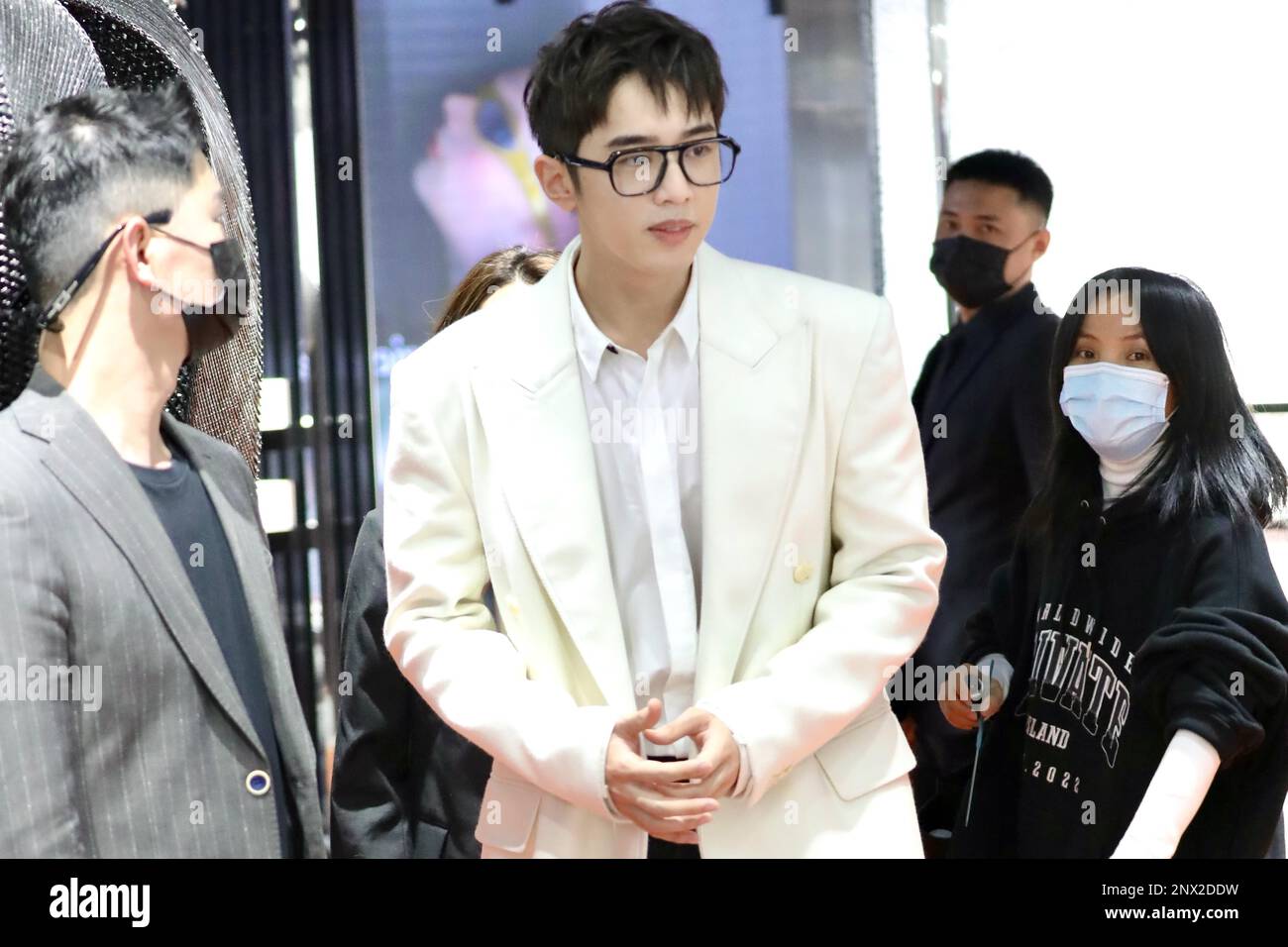 Chinese actor and model Leon Leong attended a brand activity in Beijing ...