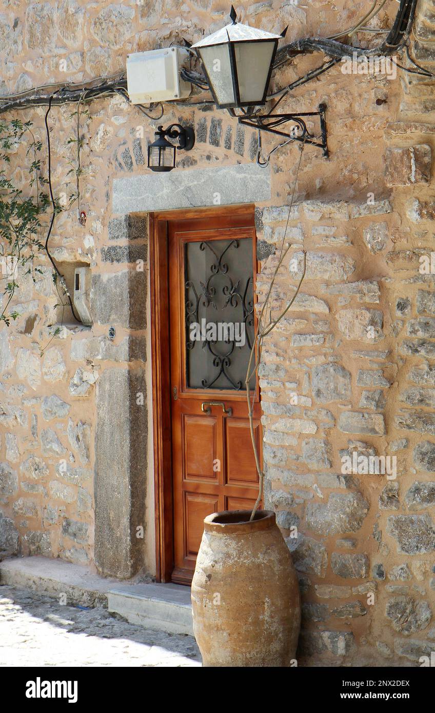 Old Greek Stone House at Historic Mesta Village in Chios, Greece Stock ...