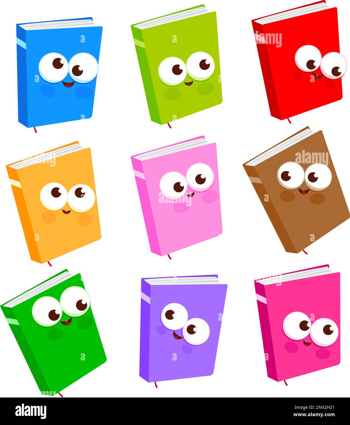 Set of cartoon book characters. Vector illustration Stock Vector Image ...