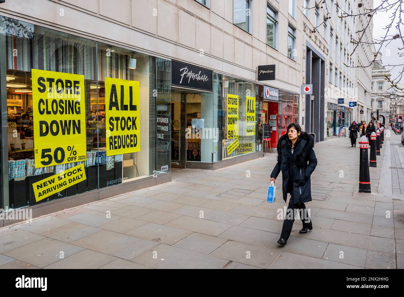 London, UK. 28th Feb, 2023. All stock reduced, store closing down sale ...