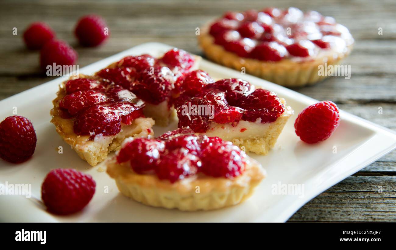 Raspberry Tartlet in France Stock Photo - Alamy