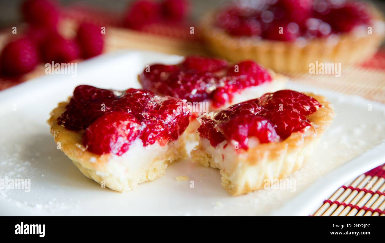 Raspberry Tartlet in France Stock Photo - Alamy