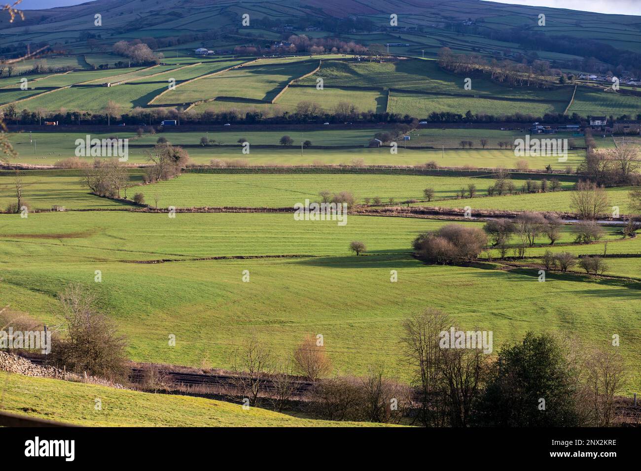The Aire valley near Skipton, North Yorkshire. Airedale is a geographic ...