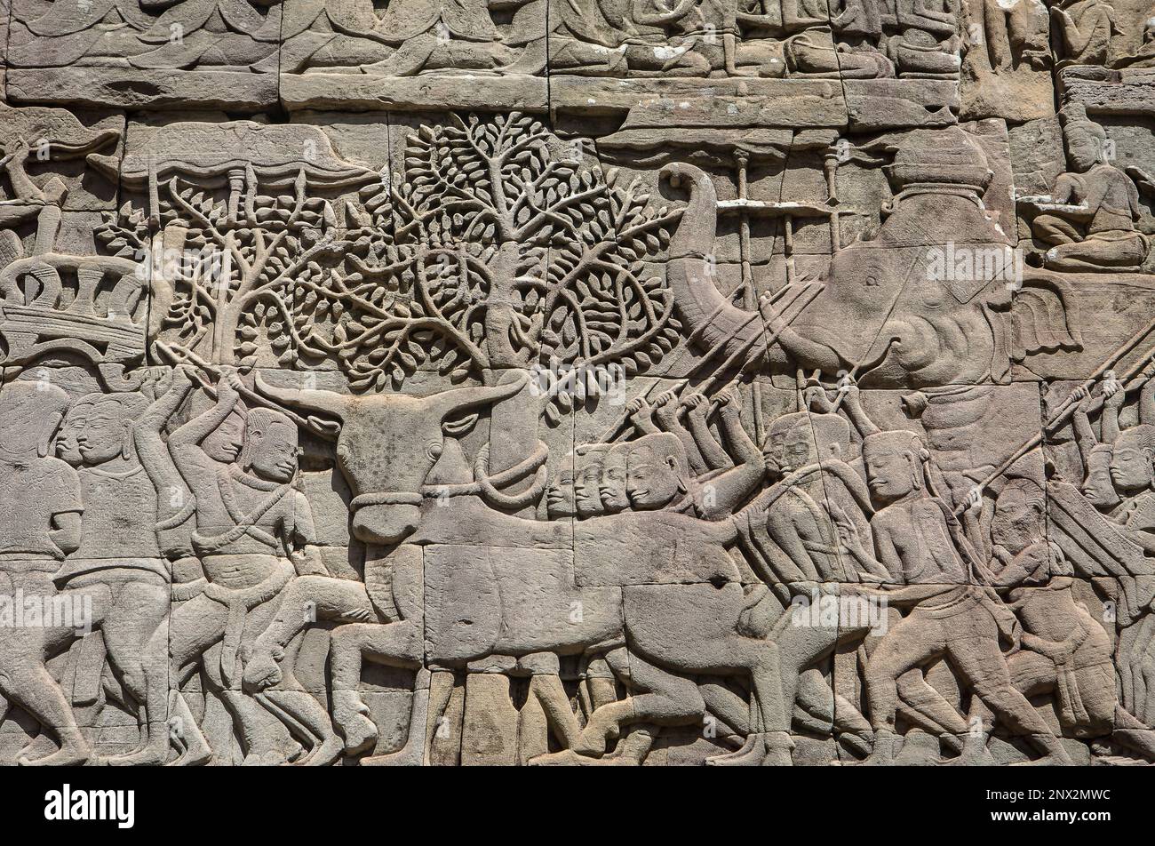 Representation, Ramayana epic, Bas-relief carvings, in Bayon temple ...