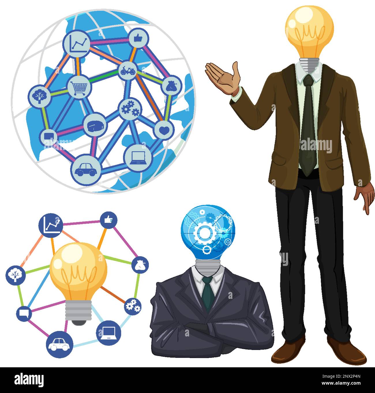 Light bulb in business concept illustration Stock Vector Image & Art ...