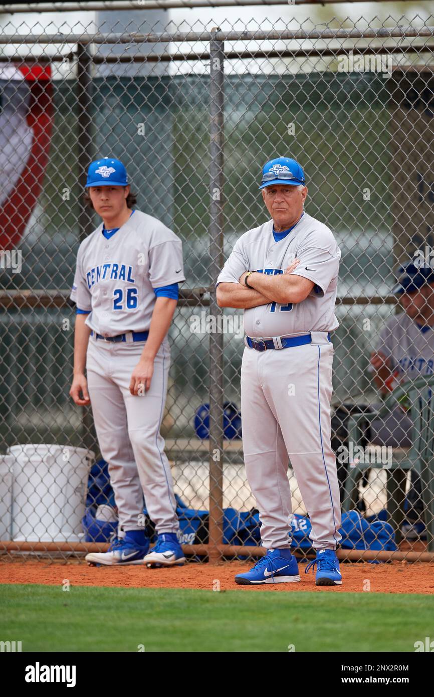 Central Connecticut State Blue Devils coach Jim Ziogas (19) and Mike ...