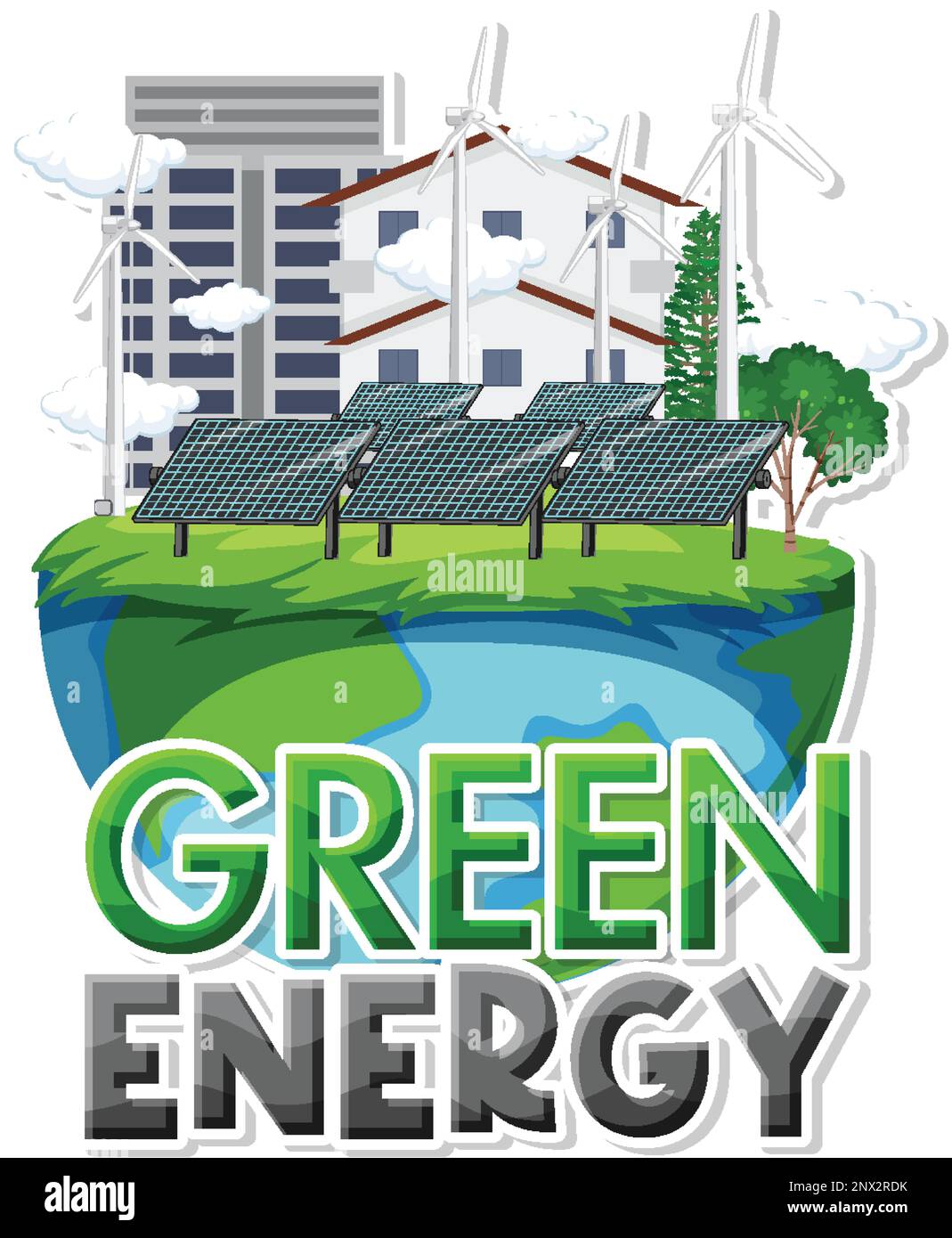 Green energy text banner design illustration Stock Vector Image & Art ...
