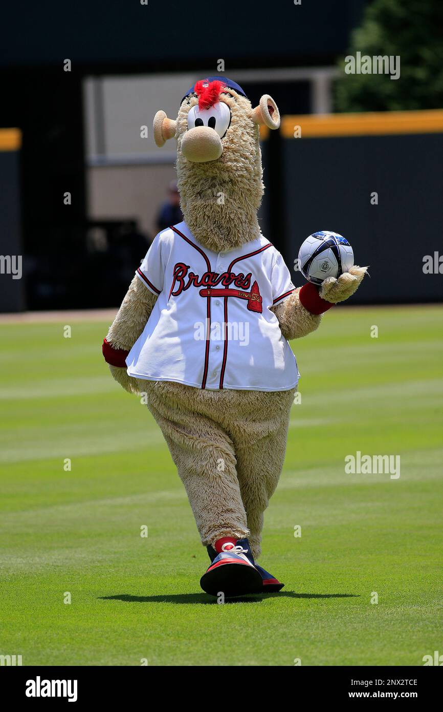 ATLANTA, GA - JUNE 17: Braves mascot Blooper prior to the Father's Day ...