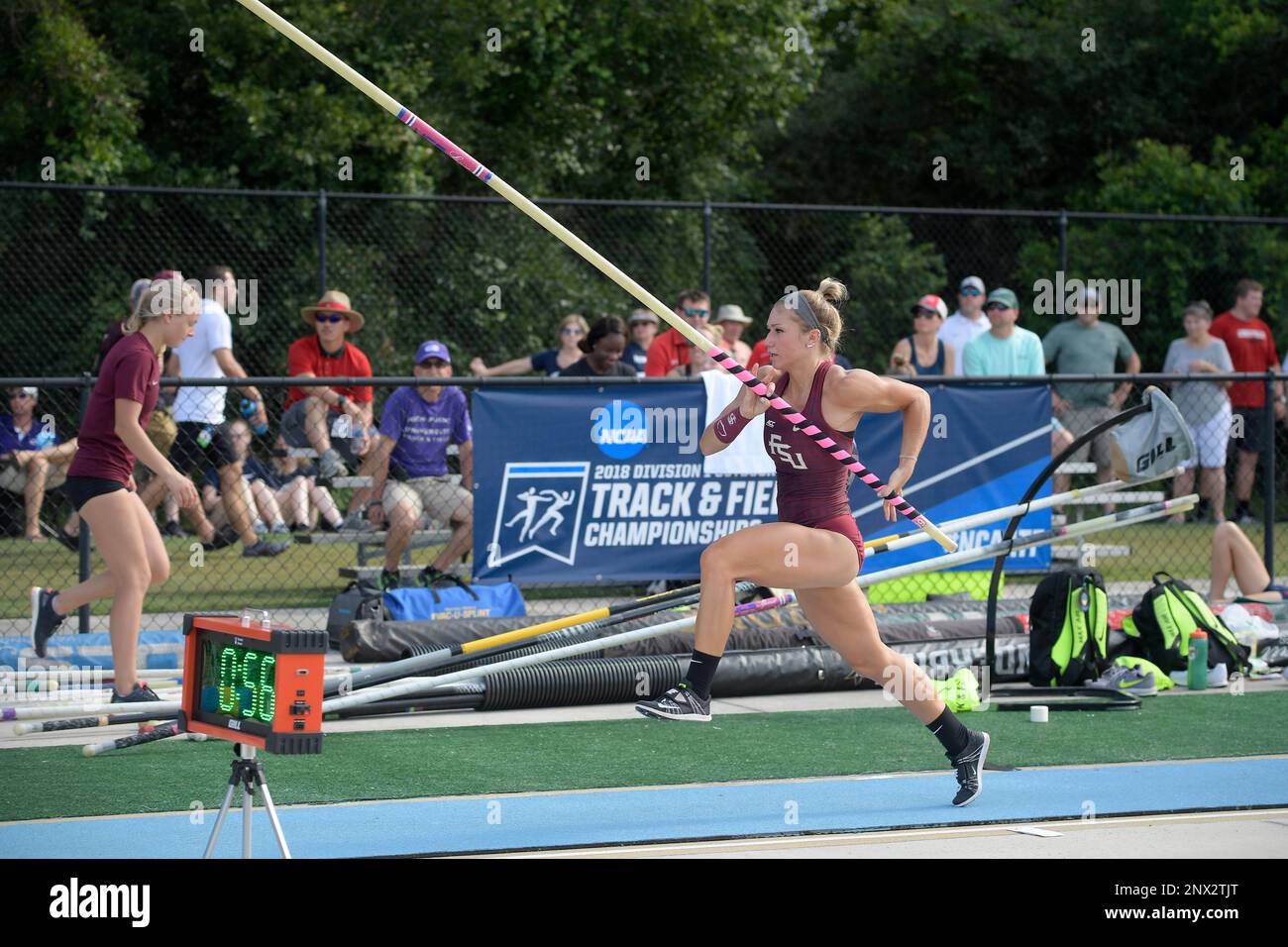 Florida State's Nicole Breske (452) competes in the women's pole vault ...