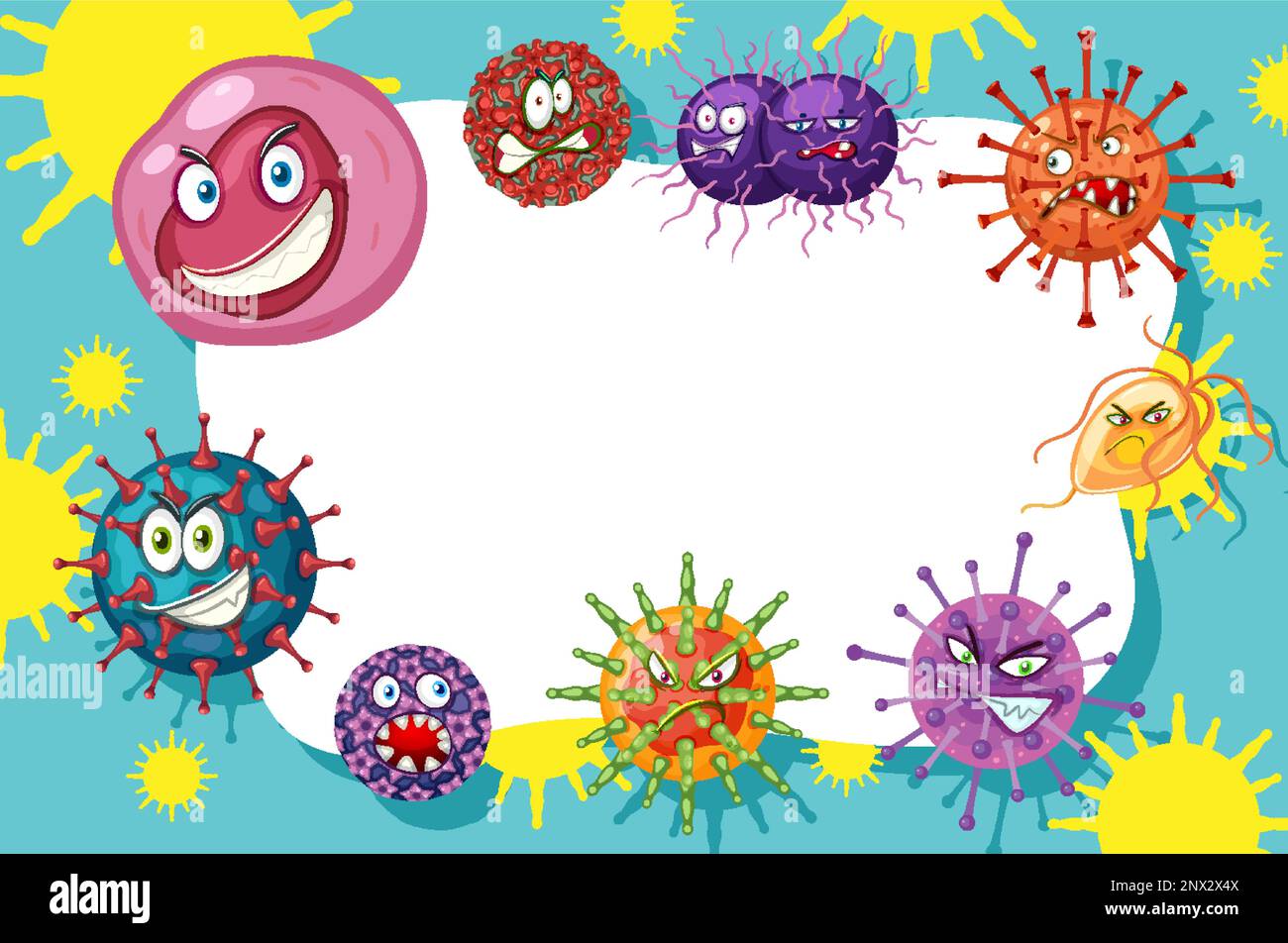Germ bacteria and virus background frame template illustration Stock ...