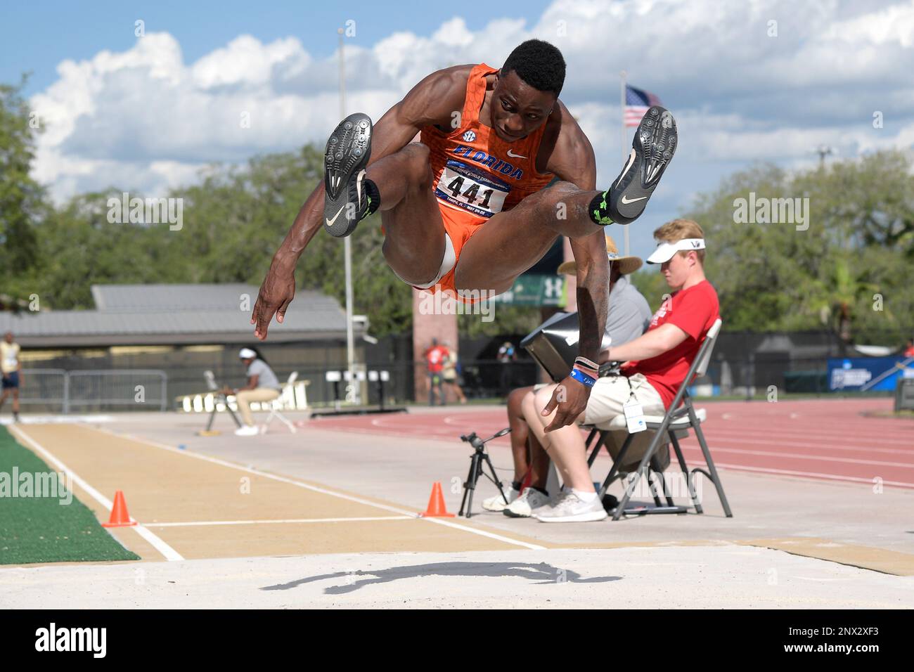 Florida's Grant Holloway (441) competes in the men's long jump during ...