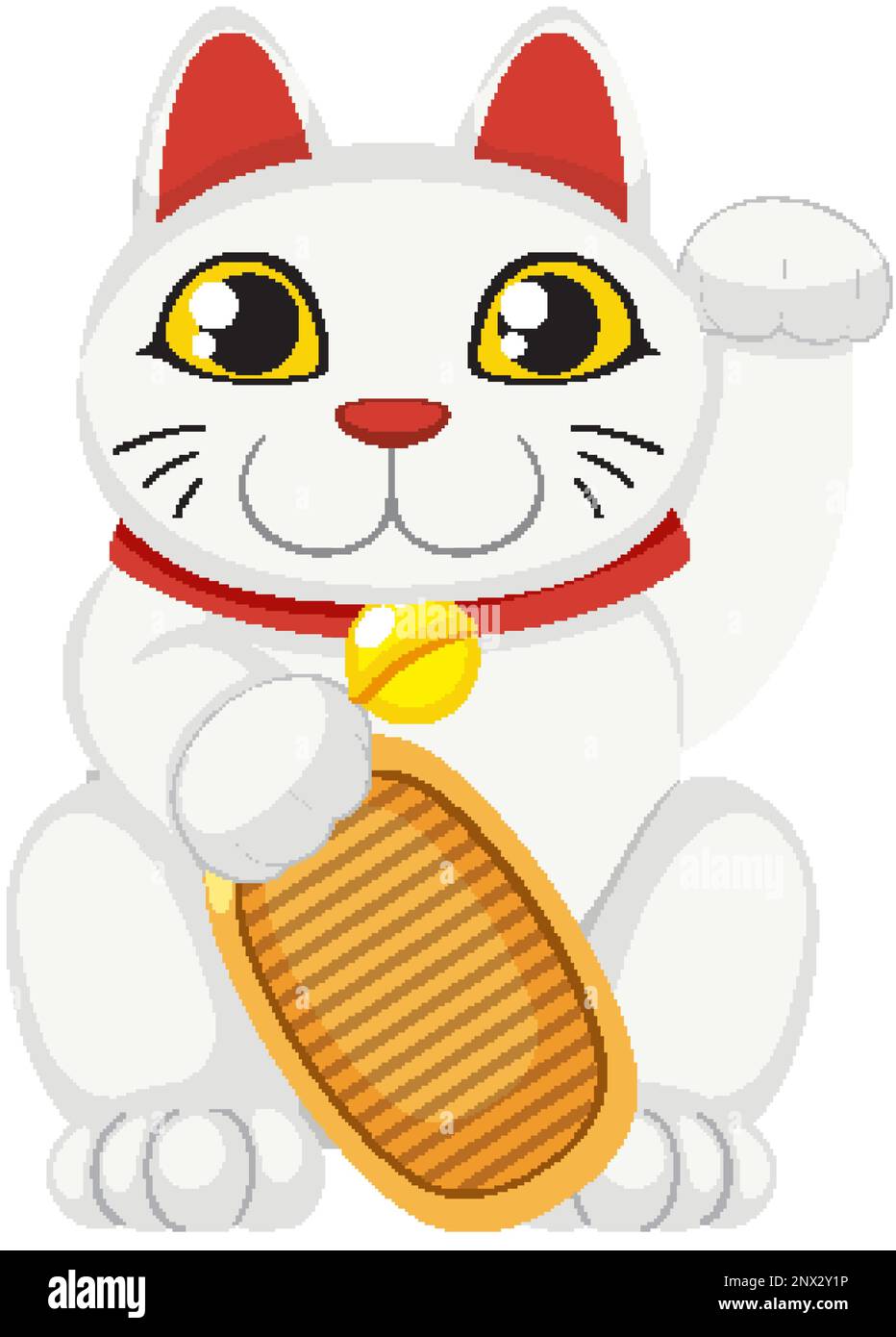 Maneki neko Japanese cat good luck doll illustration Stock Vector Image ...