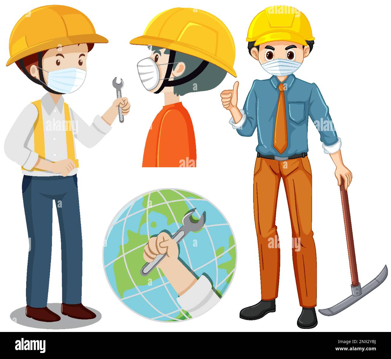 Technician and engineers collection illustration Stock Vector Image ...