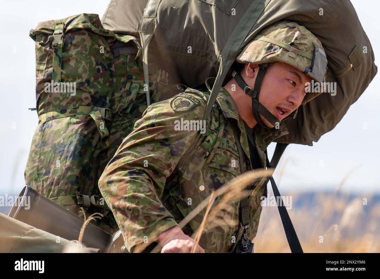 A Japan Ground Self-Defense Force paratrooper assigned to the 1st ...