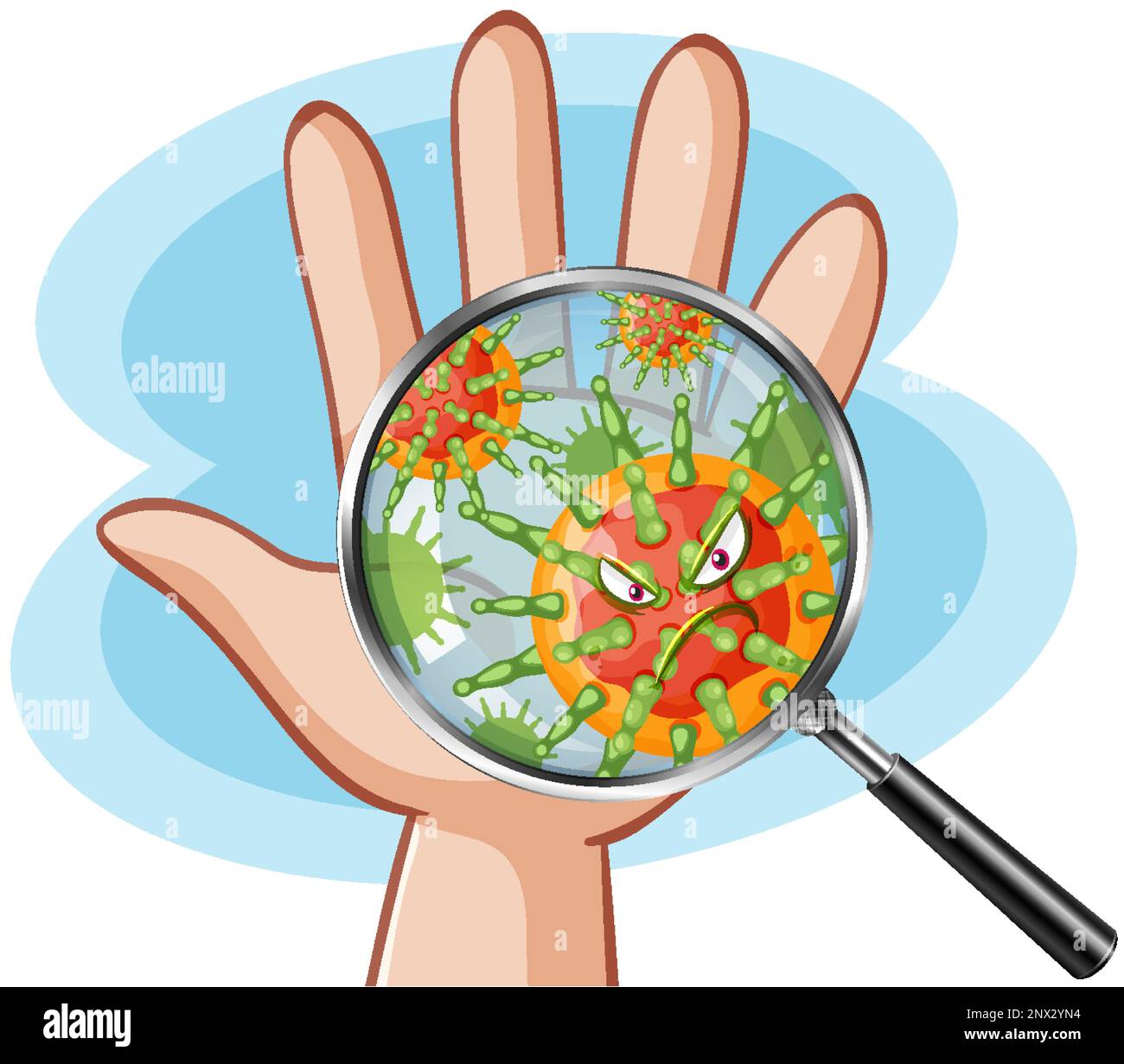 Bacteria On Hands Cartoon