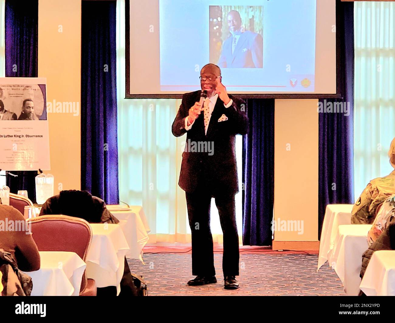 Guest speaker Marcus Gentry gives his presentation about Martin Luther ...