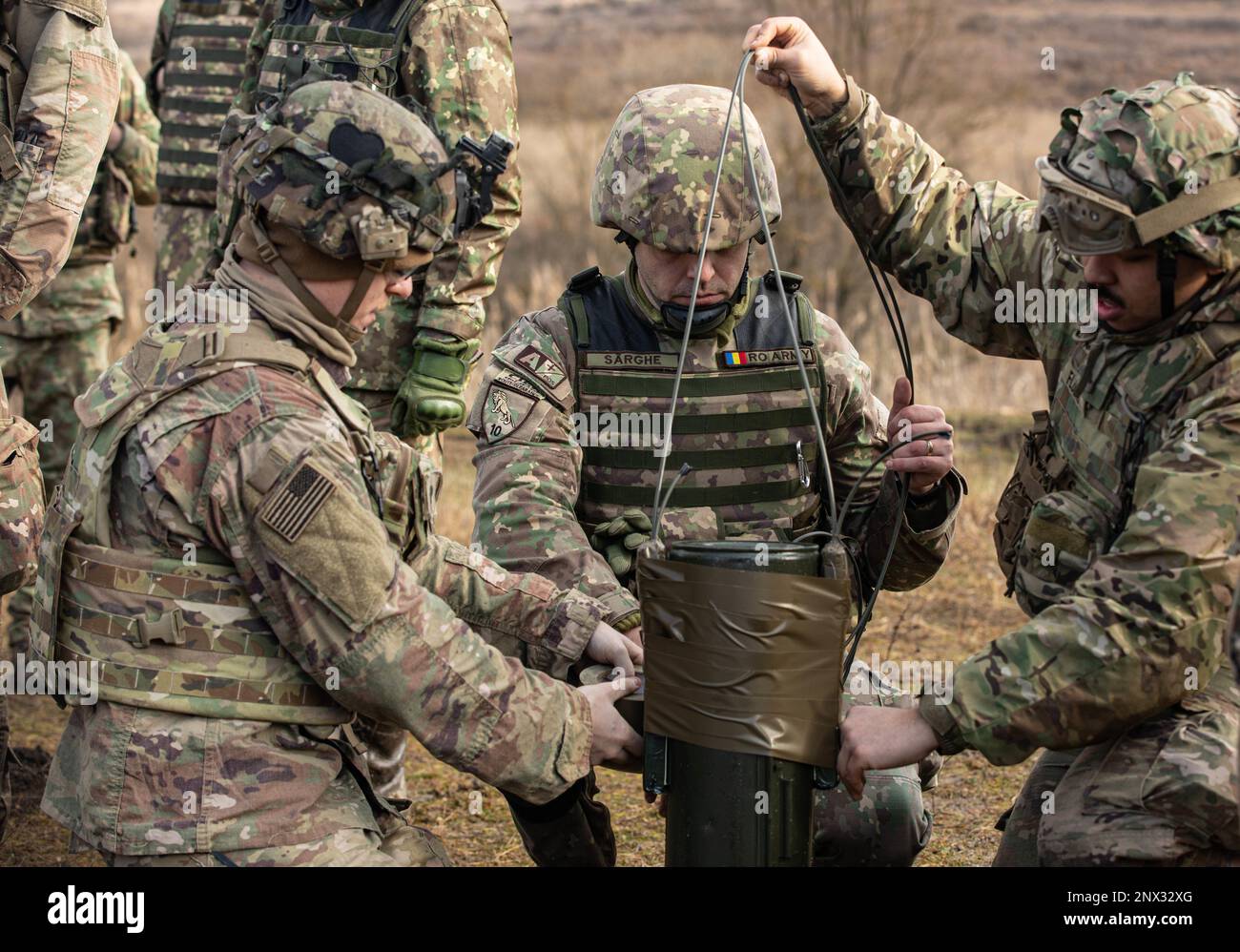 Soldiers assigned to the 39th Brigade Engineer Battalion, 2nd Brigade ...