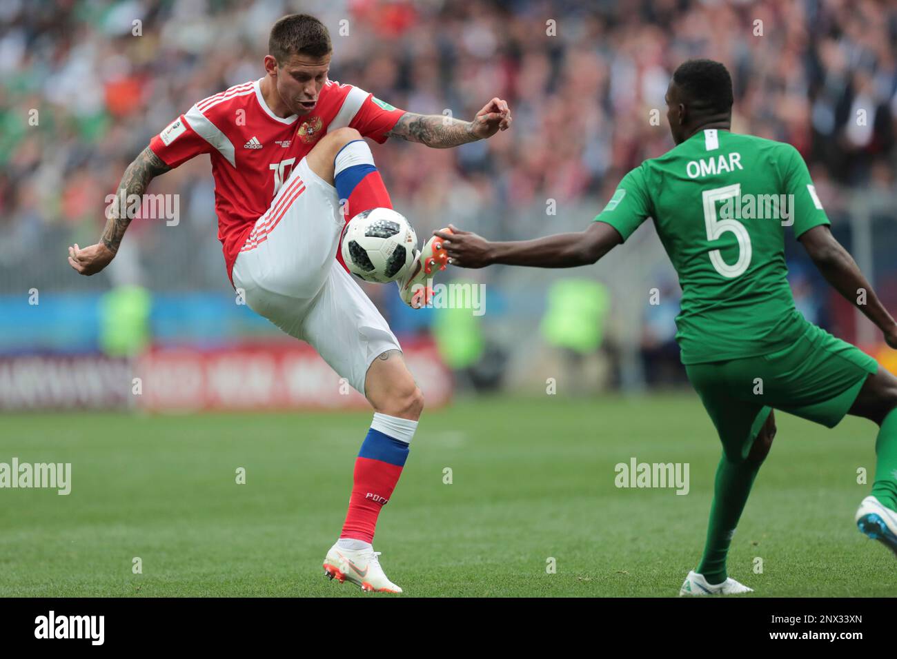 MOSCOW, RUSSIA - JUNE 14: Midfielder Fedor Smolov of Russia and ...
