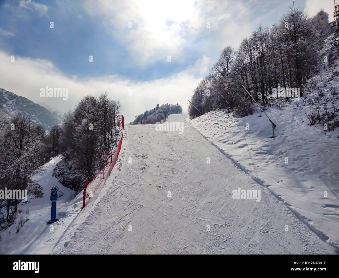 Ski slope on Piani di Bobbio Resort Stock Photo - Alamy