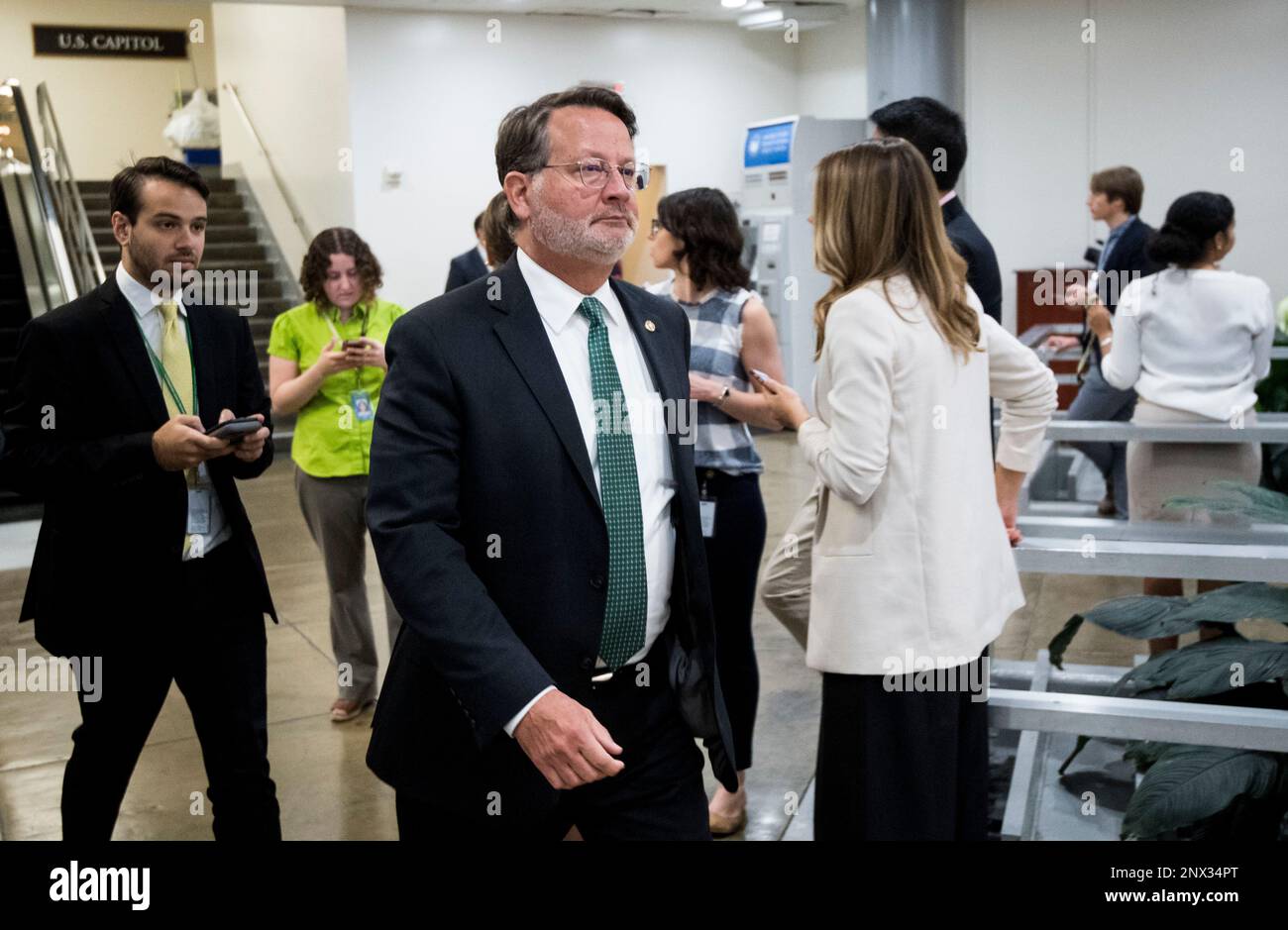 UNITED STATES - JUNE 14: Sen. Gary Peters, D-Mich., leaves the Capitol ...