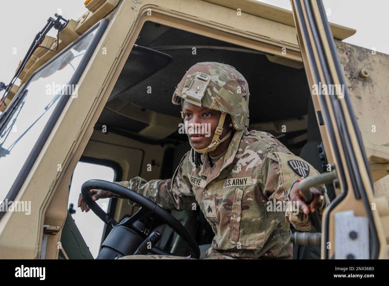 U.S. Army Sgt. Gueye Aissatou, a material control sergeant with 369th ...