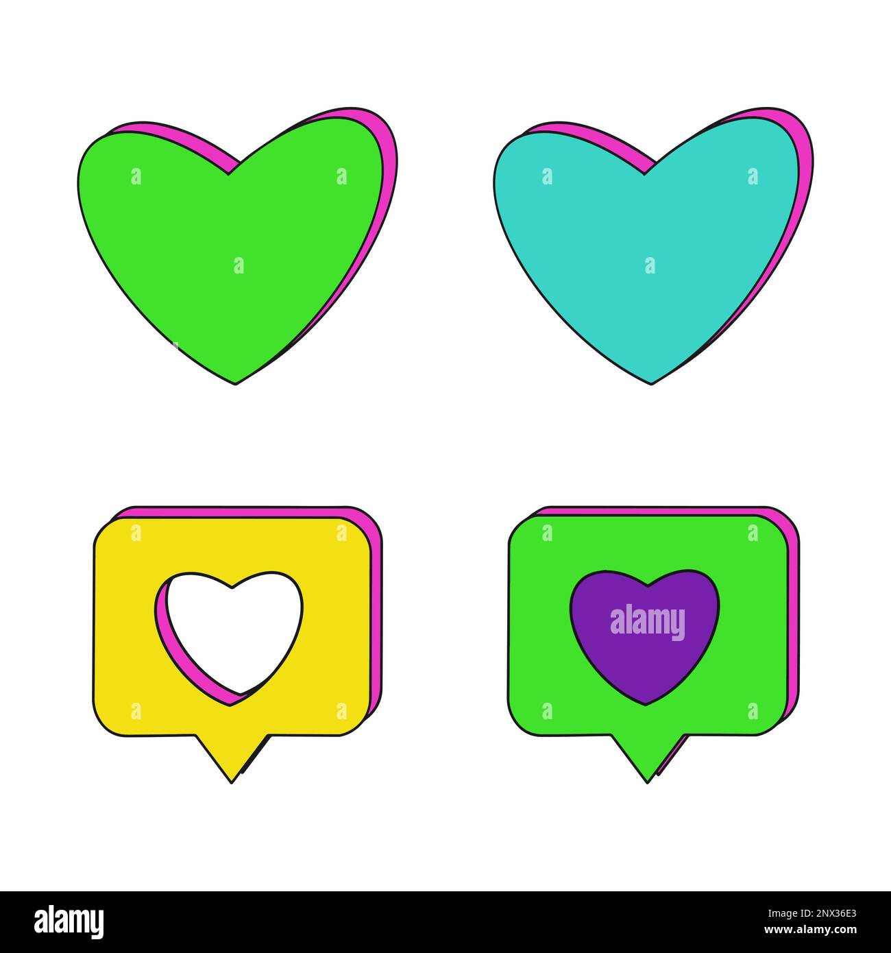 Color vector hearts. Green and Blue hearts. Vector ESP10 Stock Vector ...
