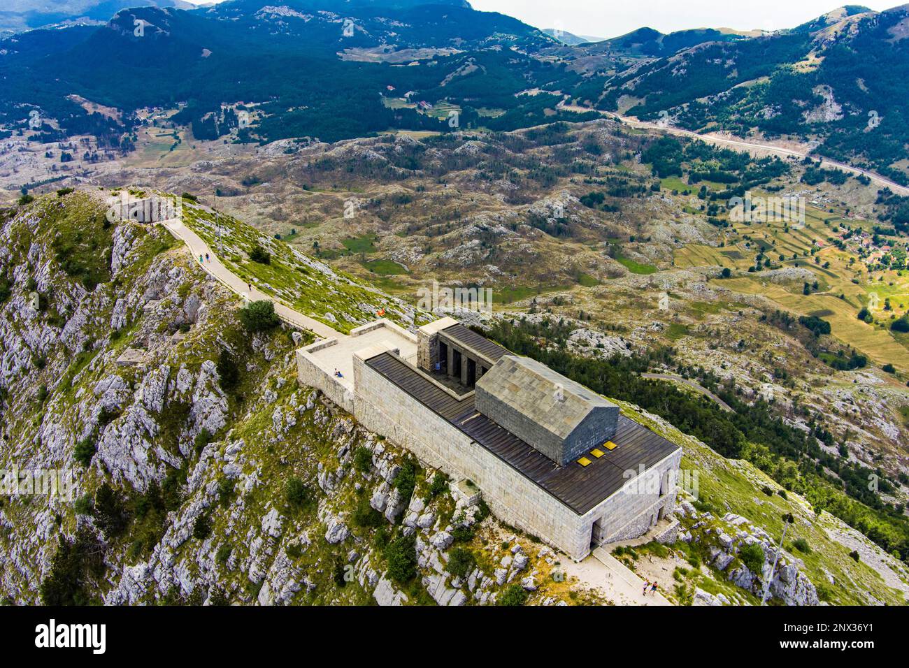 Montenegro. Lovcen National Park. Mausoleum of Negosh on Mount Lovcen ...