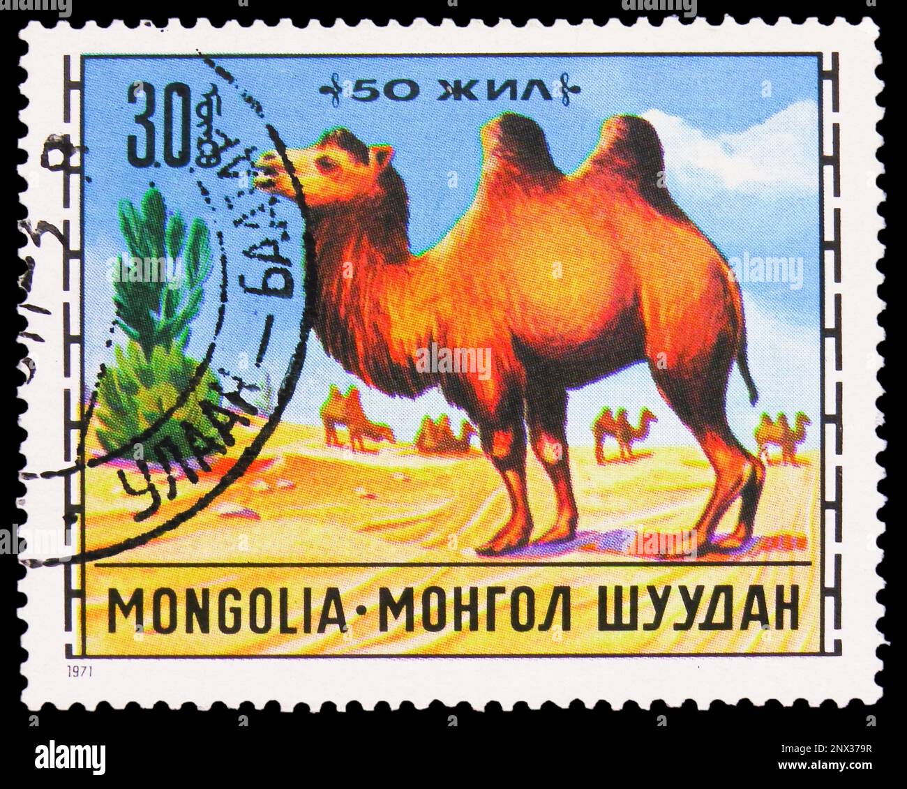 MOSCOW, RUSSIA - FEBRUARY 15, 2023: Postage stamp printed in Mongolia ...