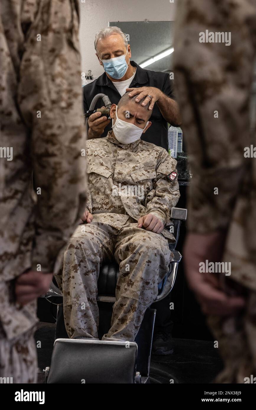 A U.S. Marine Corps recruit with Charlie Company, 1st Recruit Training ...