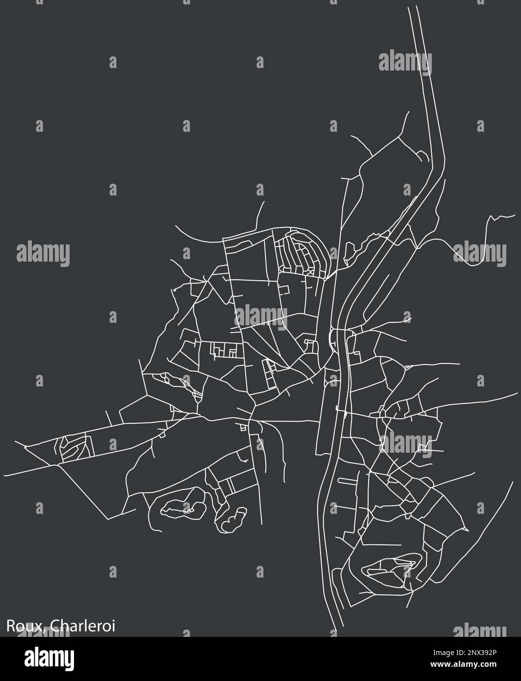 Street roads map of the ROUX MUNICIPALITY, CHARLEROI Stock Vector Image ...