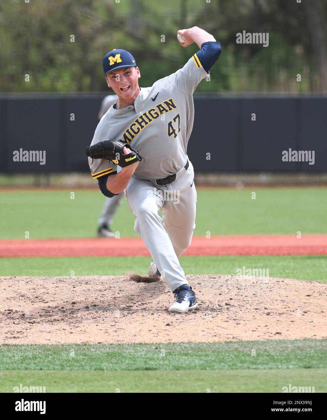 University of Michigan Wolverines pitcher Tommy Henry (47) during game ...