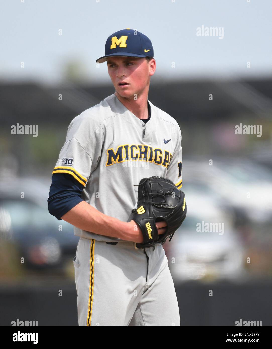 University of Michigan Wolverines pitcher Tommy Henry (47) during game ...
