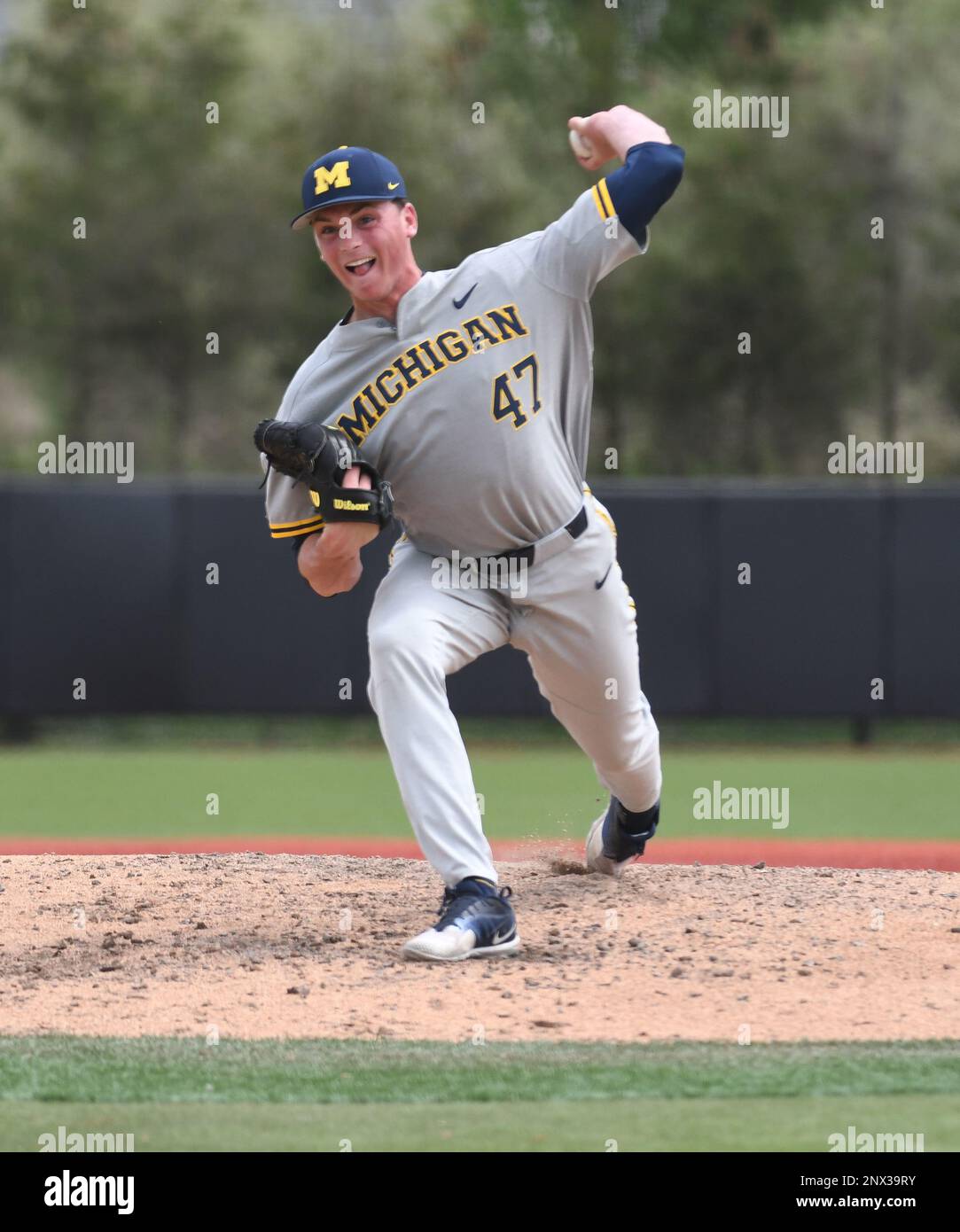 University of Michigan Wolverines pitcher Tommy Henry (47) during game ...
