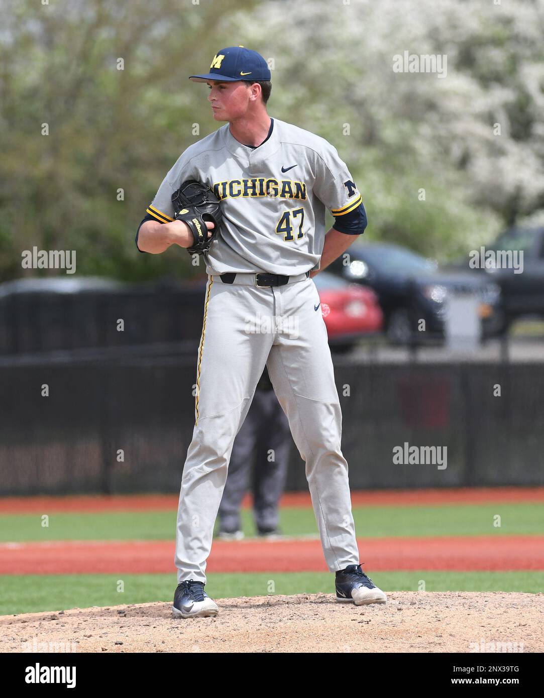 University of Michigan Wolverines pitcher Tommy Henry (47) during game ...