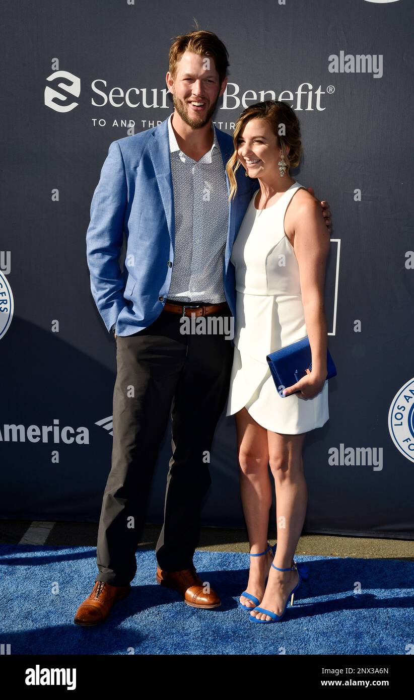 Clayton Kershaw of the Los Angeles Dodgers and his wife Ellen pose ...
