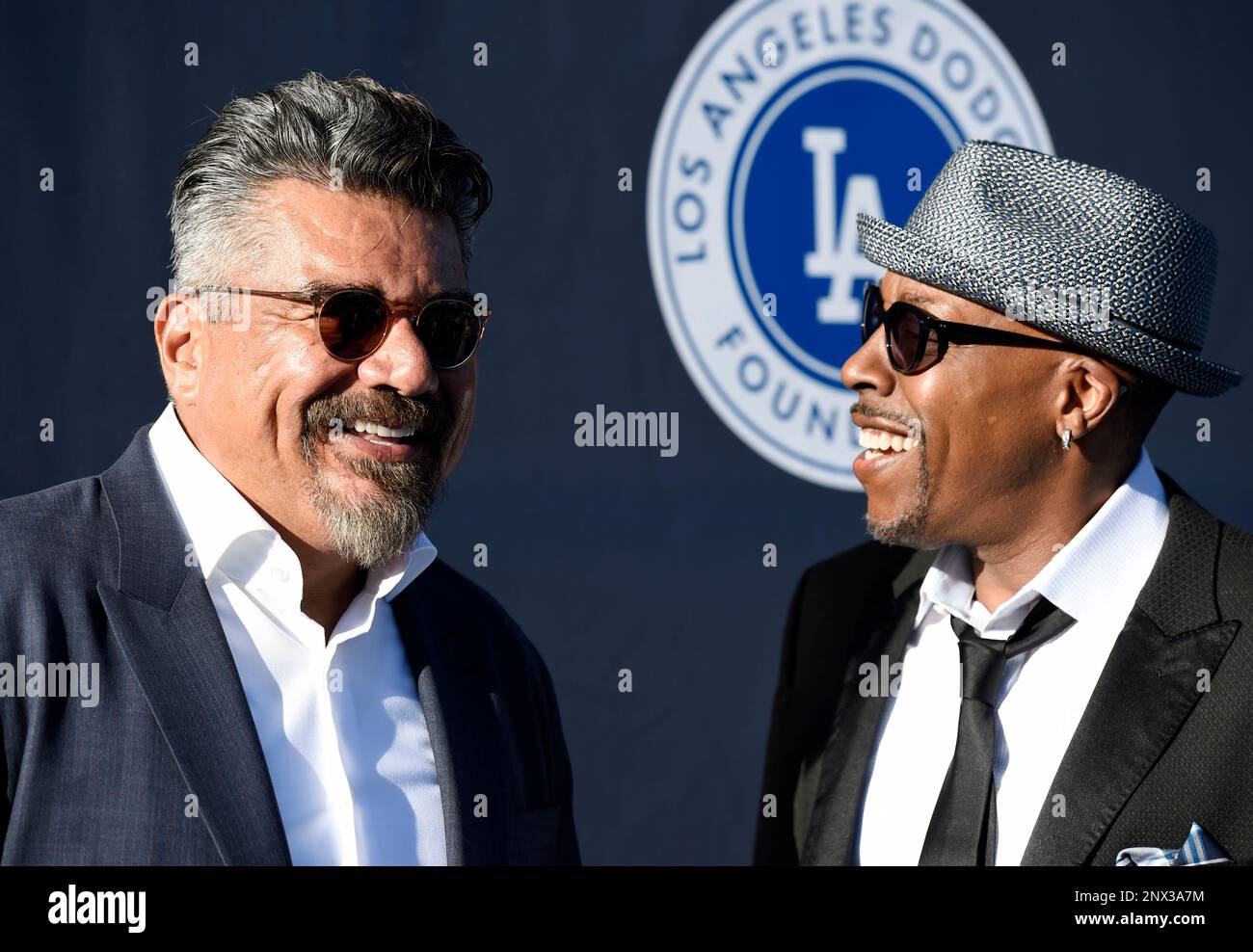 Co-hosts George Lopez, left, and Arsenio Hall pose together at the Los ...